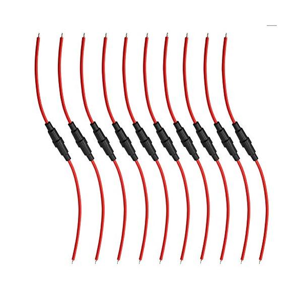 【商品説明】　・5x20mmガラスヒューズに適しています・インラインスクリュータイプ・ワイヤ仕様：16 AWG（1.29 mm?）、定格電流：13 A※未決済で３日経過した場合は、ご案内無しで一旦キャンセルさせていただきます。※食品商品につ...