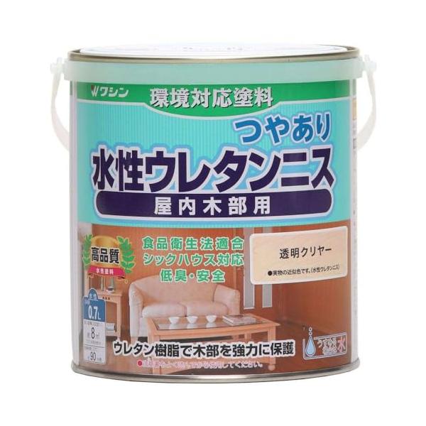 【商品説明】　・うすめ液:水(原液のままでも使用可)・ホルムアルデヒド放散等級:エフフォースター、成分:合成樹脂(アクリルウレタン)・水・塗り面積(2回塗り):約8m2(畳の枚数約5枚)、乾燥時間:約90分(20度)・容量:0.7L・色:透...