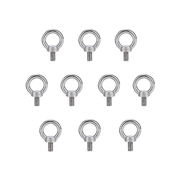 【商品説明】　・1.セット内容：10個入り・2.サイズ：M6ネジ長さ12mm、リング内径15mm・3.ステンレス製：ネジフックは、サビに強く耐久性もあるステンレス製のため、耐熱性、耐腐食性、高硬度性に優れ、丈夫でさびにくいです。・5.用途：...