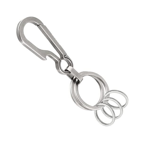 【商品説明】　・【商品仕様】：チタン合金(TC4) スナップフック、長さ50.7mm、幅21.8mm、厚さ4mm、総重量15g(スナップフック5g/個)、抗張力σb (MPa)?400。【パッケージに含まれるもの】チタン合金 スナップフック...