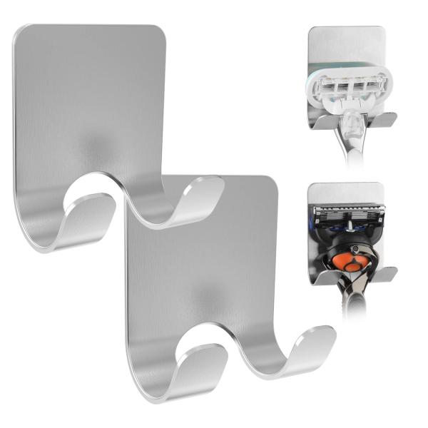 【商品説明】　・シェーバーフックの寸法: 4.57cm x 2.54cm x 6.09cm・シャワーカミソリホルダーは、シェービングカミソリ、プラグ、鍵、キッチン用品、ヘチマ、タオルを掛けるために使用できます。家庭、キッチン、バスルームと互...