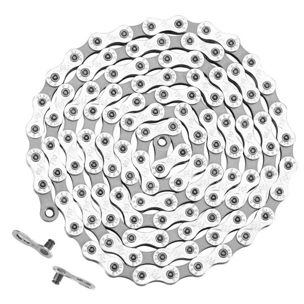 【商品説明】　・シマノ、スラムなどの多種類変速システムに適用し、ミッシングリンク付き。・ダブルX橋形デザインで、素早くシフトをチェンジできます。・マンガン鋼が採用され、焼入れで生産し、耐久で磨きに耐え、引張り強度が高いです。・表面はクロムメ...