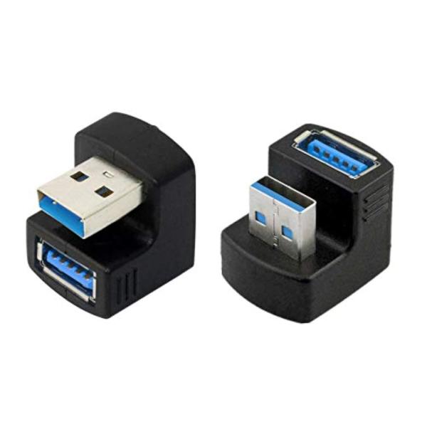 【商品説明】　・1セットアップおよびダウンアングルUSB3.0アダプターAオス-メスエクステンション180度ブラック・タイトフィットアプリケーションでUSBタイプAケーブルを接続するために使用されます・パッケージには、1つの上向きと1つの下...
