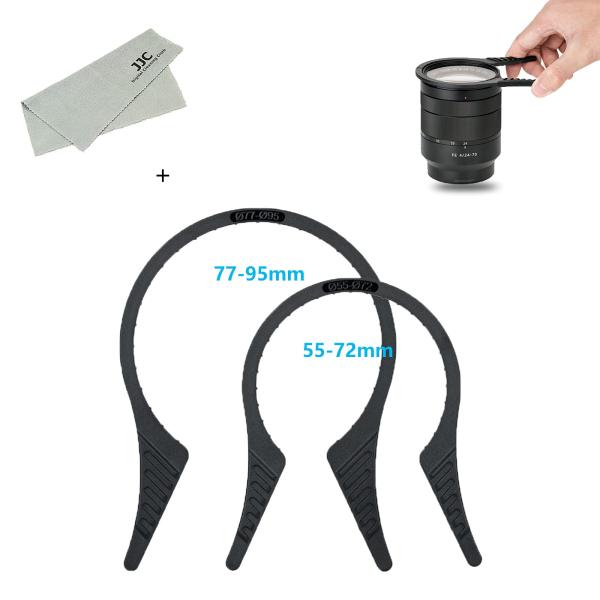 【商品説明】　・2枚セット：55-72mm / 77-95mm スレッド フィルター 適用・カメラレンズに装着したフィルターを外し、調整できます・クリーニングクロス付き、レンズフィルターの指紋や油汚れを簡単に落とせます・デザインに人体工学を...