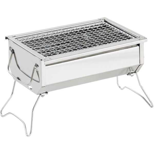 【商品説明】　・収納サイズ:約23.3×16.5×9.5cm・本体サイズ:約23.3×16.5×16.5cm・材質:本体/ステンレス、脚部/スチール(クロームメッキ)、網/スチール(クロームメッキ)、ロストル/スチール・重量:約600g※未...