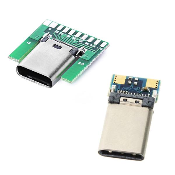 【商品説明】　・DIY 24ピン USB 3.1 Type C オス&amp;メス プラグ &amp; ソケット コネクター SMTタイプ PCボード付き 1セット・PCボード付き。・ケーブルを自分でハンダ付けできます。・パッケージ内容:プ...