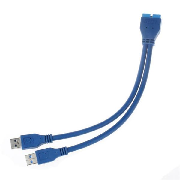 【商品説明】　・JSER 2ポートUSB 3.0 Aオス→マザーボード20ピンオス延長ケーブルアダプター・USB 3.0タイプを使用できます-20ピンハウジングに直接接続されたオス変換USB3.0（20ピンヘッダー）・USB3.0ポートx2...