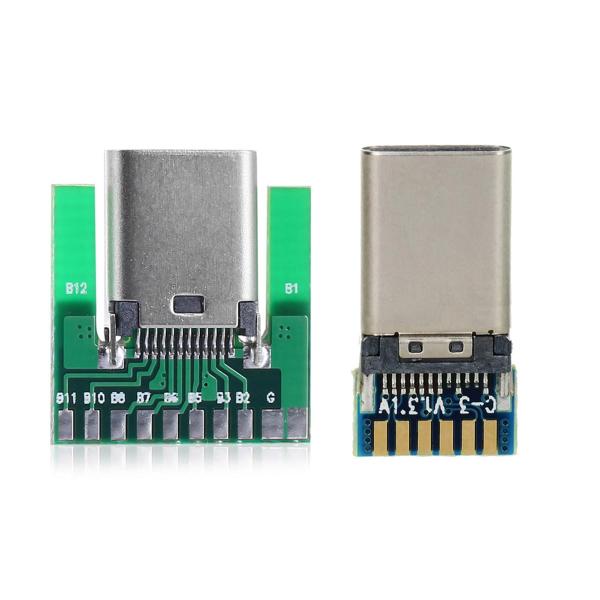 【商品説明】　・DIY 24ピン USB 3.1 Type C オス&amp;メス プラグ &amp; ソケット コネクター SMTタイプ PCボード付き 1セット・PCボード付き。・SMTタイプ・ケーブルを自分でハンダ付けできます。・プラ...