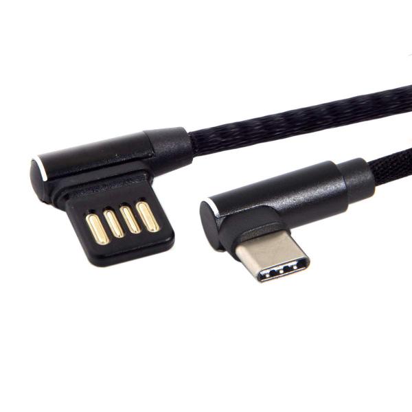 【商品説明】　・USB-C 3.1 Type-C - 左角度 90度 USB 2.0 データケーブル。・ケーブルはUSB 2.0データ(480Mbps)のみを転送します。・コネクタはどちらも角度付きタイプです。 ナイロンスリーブ編組。・スケ...