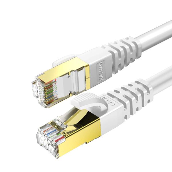 【商品説明】　・[ LANケーブル素材] ?4対8芯100％無酸素銅、CAT8準拠に合う、RJ45コネクタは24K金メッキシールド銅シェルを採用し、信号劣化やサビ等を防ぎます。?ケーブル直径は6.5?、極太タイプで犬や猫に噛まれないまでの頑...