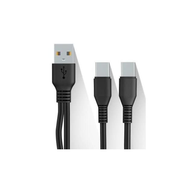 【商品説明】　・Cable Factory【 充電 Type C 二股ケーブル 1M 黒色 】 1本で USBーC スマホ タブレットを2台同時に充電 TypeC Y字ケーブル 分岐ケーブル 2 in1 超便利 USBケーブル + F.Wa...