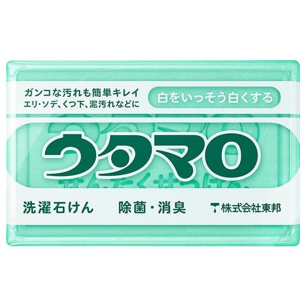 【コメント】【生活の中の様々なガンコな汚れが簡単＆キレイに落ちる　部分洗い用洗濯石けん】ウタマロ石けんの最大の特徴は、その汚れ落としの力。通常の洗濯では落ちにくい泥汚れ、エリ・ソデ汚れ、化粧品汚れ、食べこぼし汚れなどのガンコな汚れをしっかり...