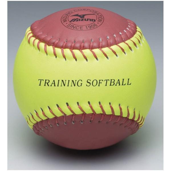 トレーニング用ソフトボール　回転チェック用ミズノ MIZUNO イエローソフト　トレーニング　カイテン 野球 ソフトボール球 イエローxレッド 1BJBS85200