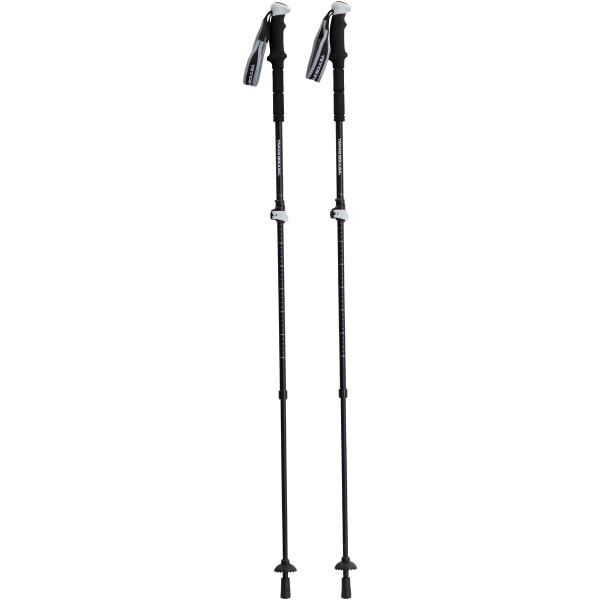 ・軽登山から、本格的登山まで使用できる【カーボン】素材のトレッキングポールの２本組。最大１３０ｃｍまでの使用が可能。EVAI型ロンググリップ採用で突然な斜面変化にもグリップ位置をかえるだけで対応。\n・ストラップは、手のあたる部分にメッシュ...