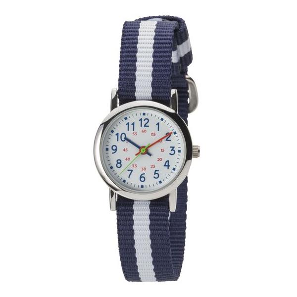 【カラー】ネイビー【サイズ】.【素材】ケース：合金 バンド：ナイロン【原産国】中国【メーカー品番】64692080【コメント】時間の読み方を学べる、知育文字盤を組み合わせたキッズ向けファッションウォッチ