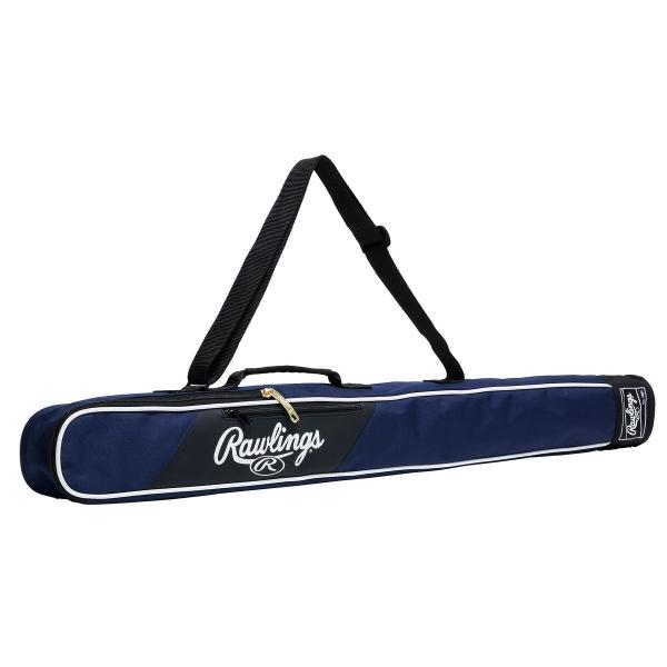シンプルながらも大き目ロゴの存在感が際立つ1本入りバットケース。バッティンググラブ等を収納可能な小物入れポケット付き。★サイズ:L92xW9xH11cmローリングス Rawlings バットケース-ネイビー 野球 一般用1Pバッドケース L...