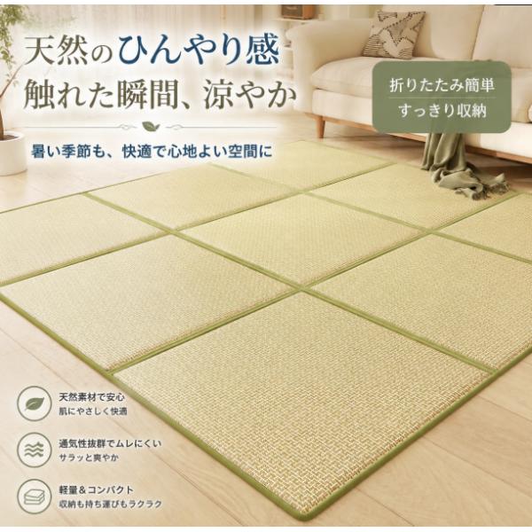 【快適な温度が長〜く続く！】熱伝導率が高いナイロン生地を贅沢使用し、熱が移動して冷たく感じるから、強接触冷感機能を実現！ポリエステルなどの熱伝導率が低い繊維を100%使用することが多い、熱がこもりがちです。【い草】表面は、さらりとした肌触り...