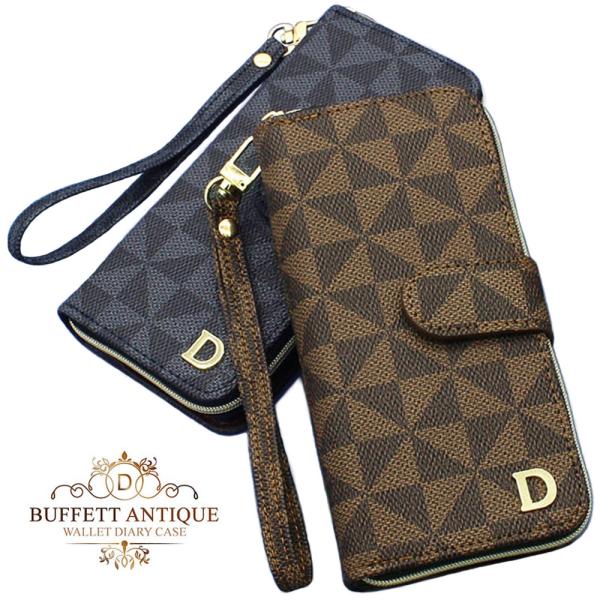 シャープ aquos 線ファスナー付き ジッパータイプ Buffett Antique スマホケース 手帳型ケース対応機種AQUOSXx3 AQUOSUSHV35 AQUOSEVER AQUOSU AQUOSSHM04 AQUOSSERIE...