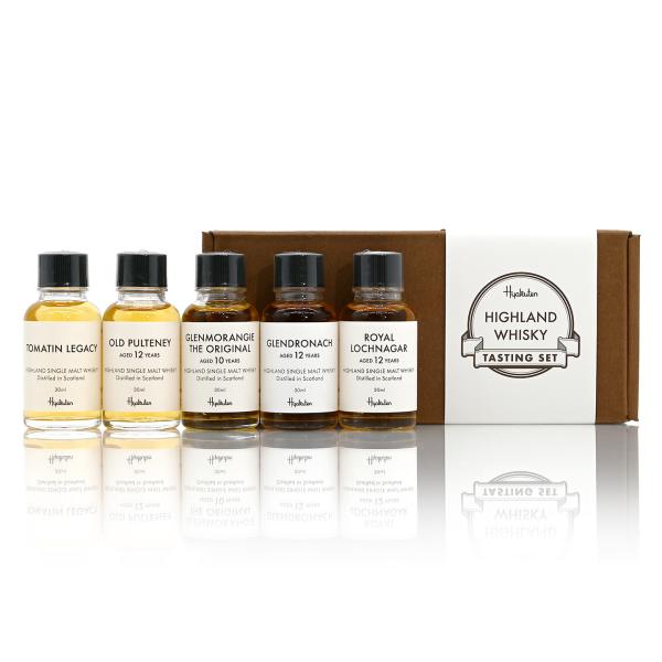 スコットランド・ハイランド地域の代表的なシングルモルトウイスキーを30mlのボトルに詰め替えたテイスティングセット。エゾマツクラフトを使ったオリジナルのギフトボックスに詰めて5本セットでお送りします。ご自身へのご褒美に、お酒が好きな方への贈...