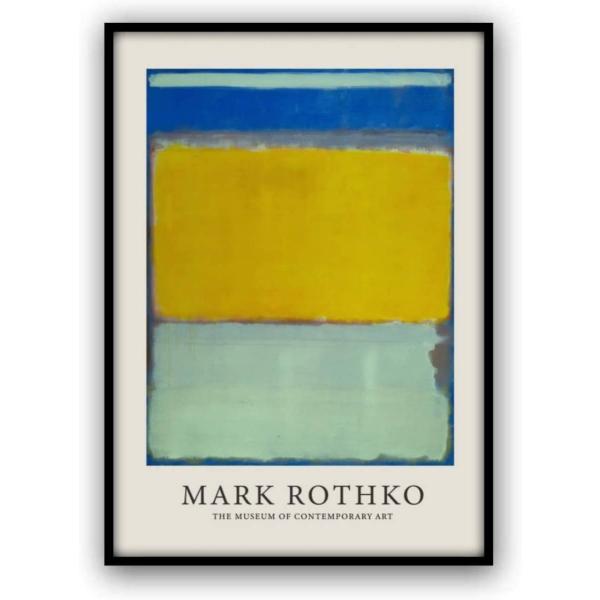 A3サイズ 新品 アートパネル 絵画 アートポスター 額装付き 絵 壁掛け インテリアマークロスコ Mark Rothko NO.1 ブルーイエローグリーン＊額装は画像と異なる場合があります