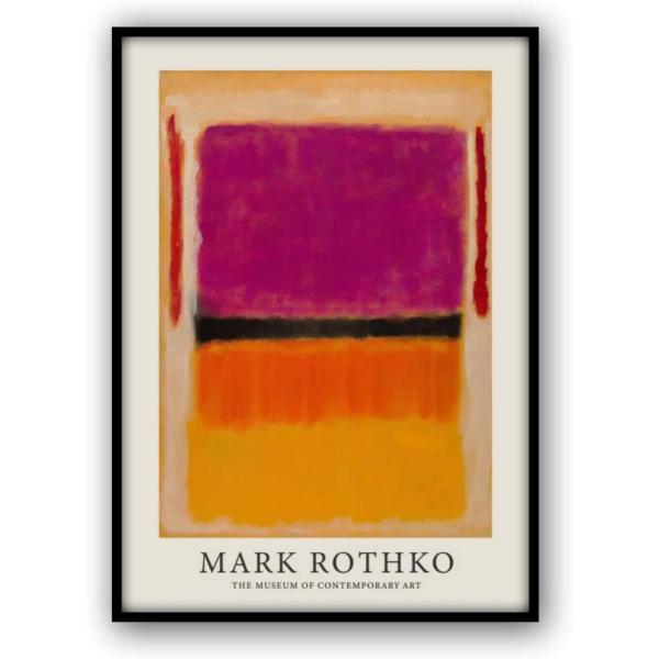 新品 アートパネル 絵画 アートポスター 額装付き 絵 インテリア マークロスコMark Rothko NO.4 バイオレットオレンジイエロー A4サイズ額は画像と異なる場合があります
