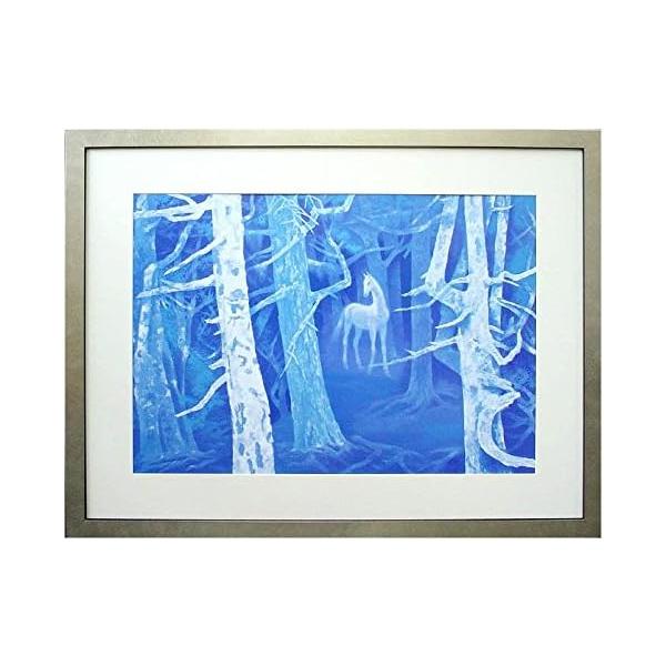 新品  東山魁夷 白馬の森 現代アート 額装付き 壁掛け 絵画 インテリア絵 額装サイズ68.5x53.5cm アートポスター オフセット 開運引っ越し祝い 新築祝い 開店祝い プレゼント