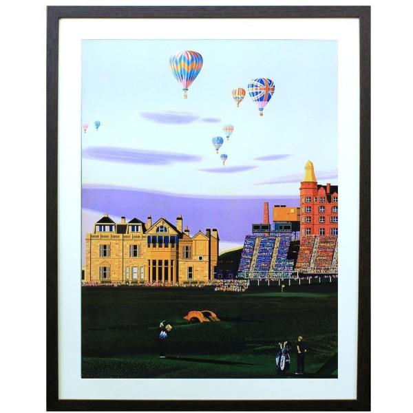 新品 ヒロ・ヤマガタ 全英オープン ヒロヤマガタ アートポスター ゴルフ額装付き 壁掛け 絵画 インテリア 絵 840x665mm オフセット納品まで1週間程度お時間がかかる場合がございますご了承の上、ご注文下さいませ