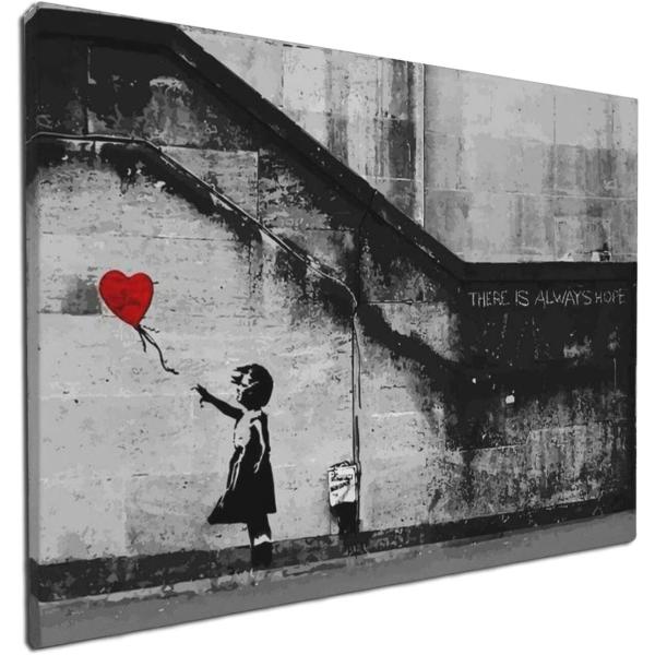 新品 アートパネル アートポスター バンクシー キャンバス画 絵 現代アートキャンバス 木枠 壁掛け インテリア 絵画 40x30cm 風船と少女