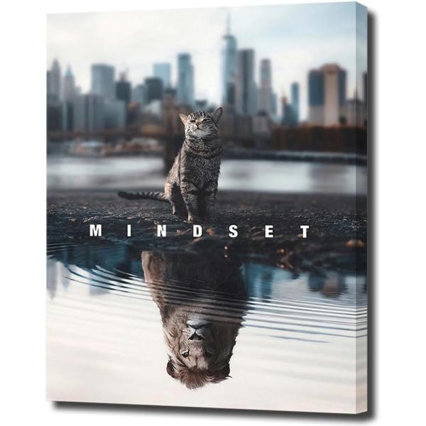 大きいサイズ お洒落 アートパネル 壁掛け 木枠 キャンバス キャンバス画現代アート ネコ 猫 ねこ ライオン アートポスター インテリアプレゼント 新築祝い 開店祝い50x70cm