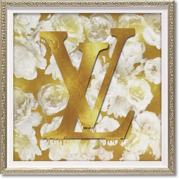 最後の1点 お洒落 額入り オマージュアート 絵画 絵ルイヴィトン LOUIS VUITTON 約29x29cm