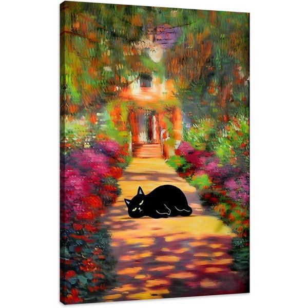 アートパネル 猫 現代アート 壁掛け 木枠 インテリア キャンバスキャンバス画 お洒落 猫の絵 絵画 絵 プレゼント アートポスター モネ30x20cm