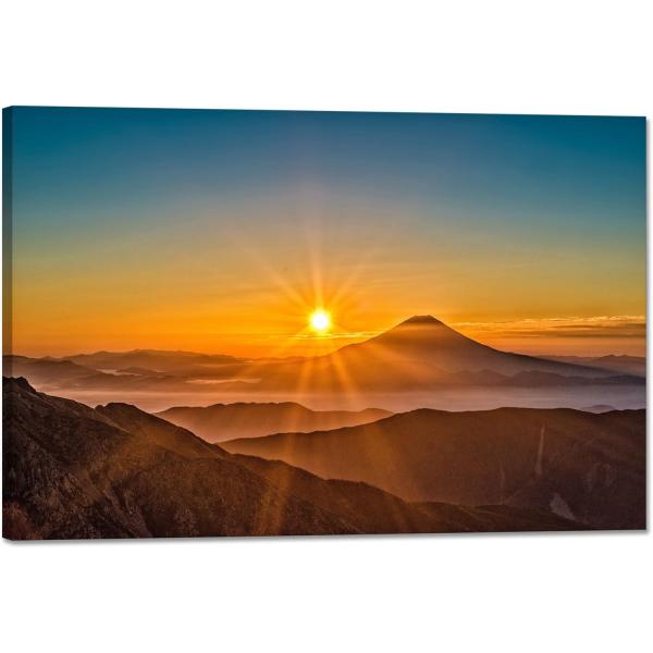 富士山 絵 アートパネル キャンバス 木枠 壁掛け 縁起物 キャンバス画開運 日の出 アート インテリア プレゼント アートポスター お洒落 40x60cm