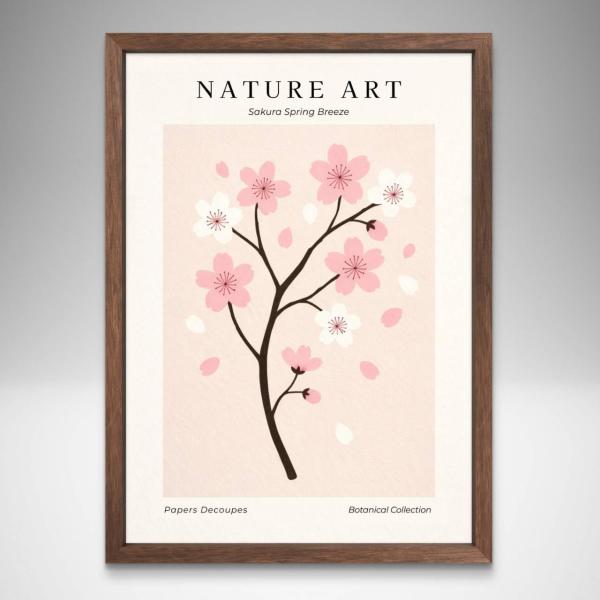 桜の絵 額入り A4サイズ 壁掛け 額付き アートポスター アートパネル現代アート お洒落 桜 絵画 絵 北欧 インテリア アートフレーム額は画像と異なる場合があります