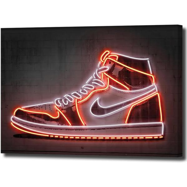 アートパネル 現代アート スニーカー カラフル 壁掛け 木枠キャンバス キャンバス画 アートポスター 新品 インテリア お洒落30x40cm