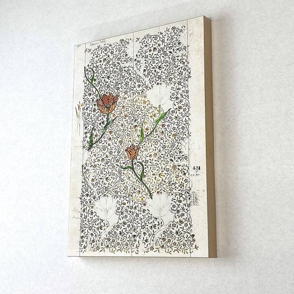 ウィリアム・モリス アートパネル 壁掛け 木枠 現代アート ウィリアム モリスキャンバス画 絵画 アート インテリア 絵 チューリップサイズ約30x21cm