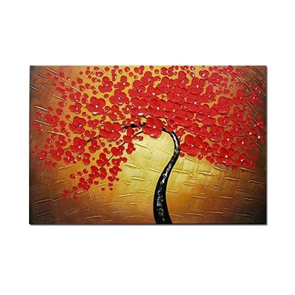 大きいサイズ 手描き 肉筆 現代アート インテリア 絵 絵画 壁掛け花 アートパネル 油絵 抽象画 花の絵 風景画 アート 新品 90x60cm