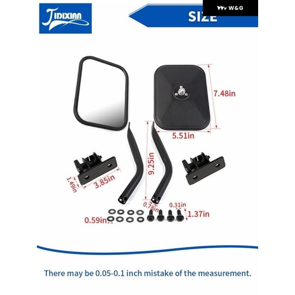 ジープ ラングラー YJ TJ JK 1987-2017 車用 Aピラー バックミラー 調整 ブラインド スポットミラー アクセサリー カスタムパーツ アクセサリー 交換用部品Hign-concerned Chemical:NoneSpec...