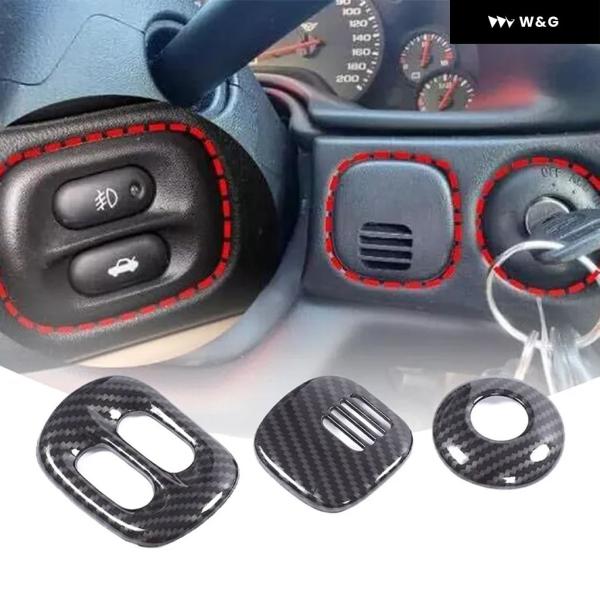 シボレー コルベット C5 1998-2004 ABS カーボン カー エンジン スタート フォグランプ スイッチ 装飾 フレーム 車内アクセサリー カスタムパーツ アクセサリー 交換用部品Hign-concerned Chemical:N...