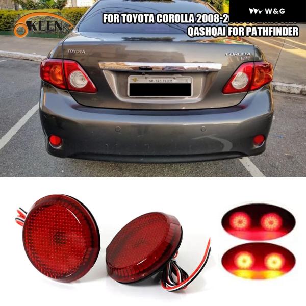 2個 LED リア バンパー リフレクター ライト トヨタ カローラ シエナ 日産 キャシュカイ パスファインダー ジューク X-TRAIL 2007 2008 2009 2010 カスタムパーツ アクセサリー 交換用部品Certifica...