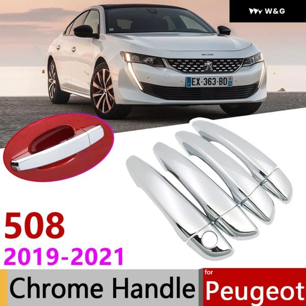 プジョー 508 SW 2019~2021 ラグジュアリークローム 外装 ドアハンドル カバー カーアクセサリー ステッカー トリム セット 2020 カスタムパーツ アクセサリー 交換用部品Hign-concerned Chemical:...