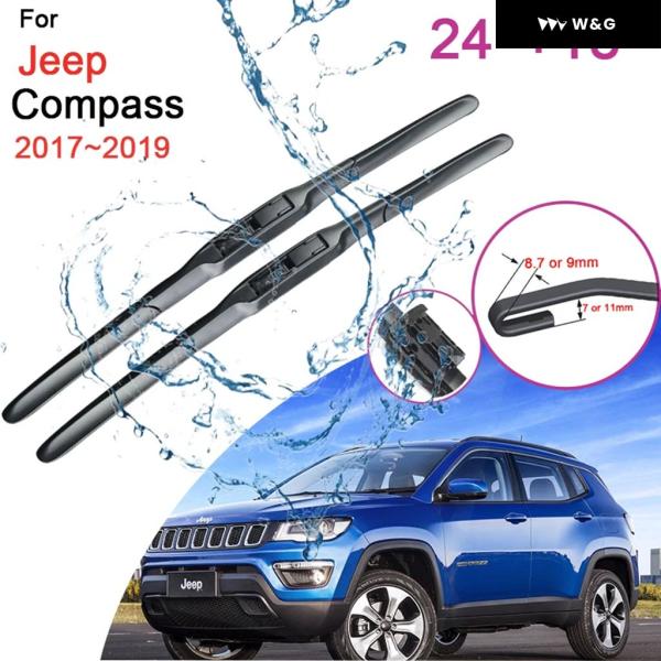 車用 ワイパー ブレード ジープ コンパス 2017 2018 2019 MK2 第2世代 フロントウィンドウ フロントガラス ブラシ 車用 ステッカー アクセサリー カスタムパーツ アクセサリー 交換用部品Hign-concerned C...