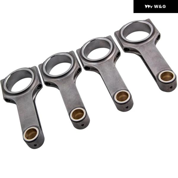 4340 EN24コネクティングロッド4G63 2代目ランサーEVO 7ボルト 6.142インチ 4本 カスタムパーツ アクセサリー 交換用部品Hign-concerned Chemical:NoneMaterial:600-800HPMo...