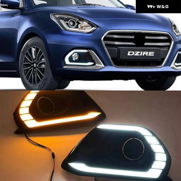 スズキ DZIRE 2020 2021 2022 カーフラッシュ 1ペア イエローウィンカーリレー 車 DRL ランプ 12V LED デイタイム ランニングライト デイライト カスタムパーツ アクセサリー 交換用部品Special Fea...
