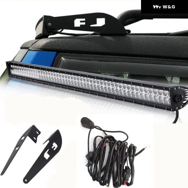 2007-2014年式 トヨタ FJクルーザー 52インチ300W LEDワーク ライトバー ルーフアッパー マウント ブラケット 付き ワイヤー ハーネス キット カスタムパーツ アクセサリー 交換用部品Hign-concerned Ch...