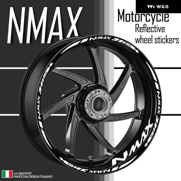 反射 オートバイ バイク アクセサリーホイール ステッカー ハブ 防水 デカール リムストライプテープNMAX125 NMAX155 NMAX160 NMAX カスタムパーツ アクセサリー 交換用部品Hign-concerned Chemi...