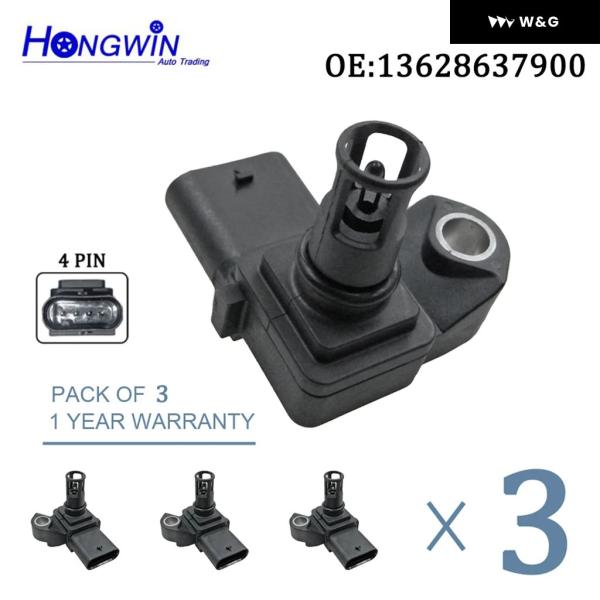 3PCS 13628637900 カーアクセサリー 吸気圧力MAPセンサー BMW 1 2 3 4 5 7シリーズ X3 X4 カスタムパーツ アクセサリー 交換用部品Repeatability:13628637900Hysteresis:...