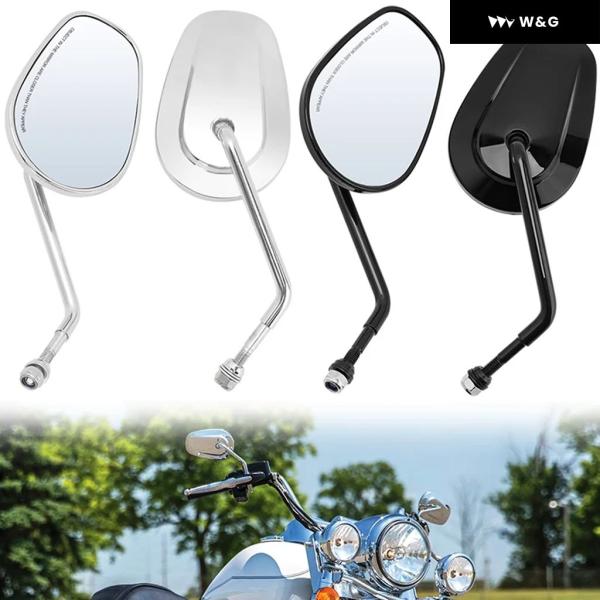クロームブラック オートバイ バイク リアビューサイドミラー 8MMスレッド ハーレー ソフテイル スポーツスター XL883 1200 ツーリング ロードキング ストリートグライドHign-concerned Chemical:NoneM...