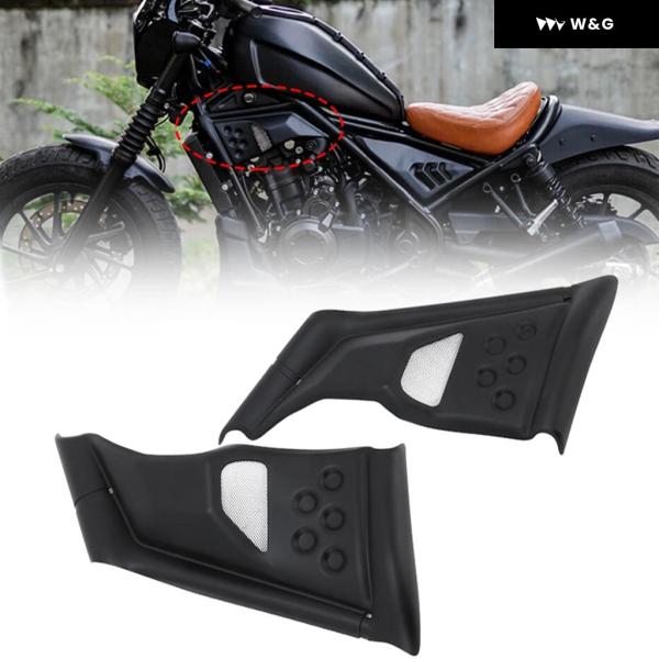 マットブラック オートバイ バイク 左右 エンジン フェアリング プロテクター ケースカバー サイド フレーム パネル ホンダ レブル CMX 300 500 2017-2023Hign-concerned Chemical:NoneMod...