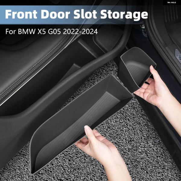 4個 車フロントドアサイド 収納 ボックス BMW X5 G05 2022-2024 TPE 車ドアスロット オーガナイザー トレイ インテリア オーガナイザー アクセサリー カスタム パーツ アクセサリーSpecial Features:...