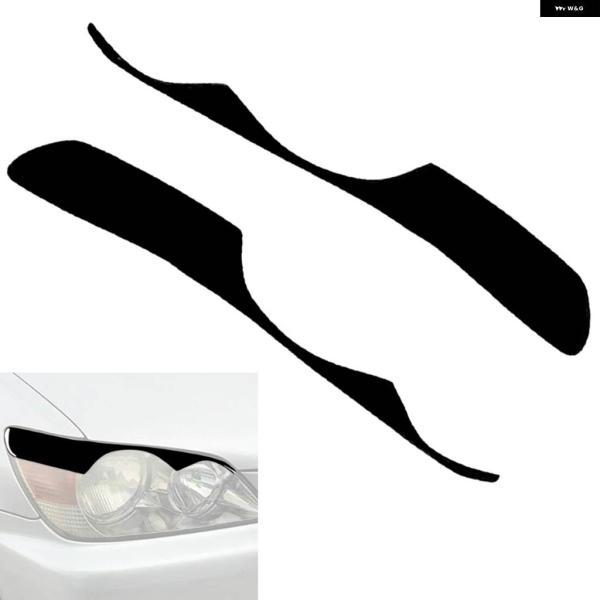 ブラック カー ヘッドライト アイブロウ アイリッドカバー トリム レクサス IS200 IS300 RS200 アルテッツァ 1998 1999 2001-05 カスタム パーツ アクセサリーHign-concerned Chemical...